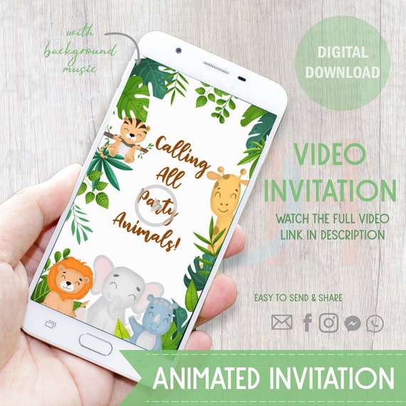 Safari Video Invitation Safari Animated Invitation Jungle - Etsy
