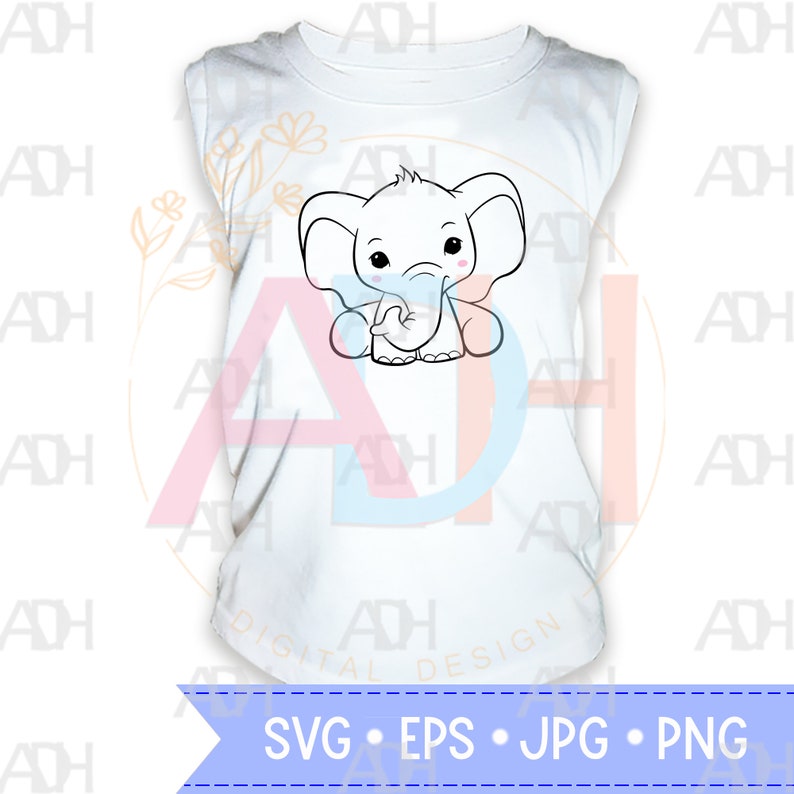 Baby Boy Elephant SVG | Cute Elephant SVG | Cute Baby Elephant Cut File ...