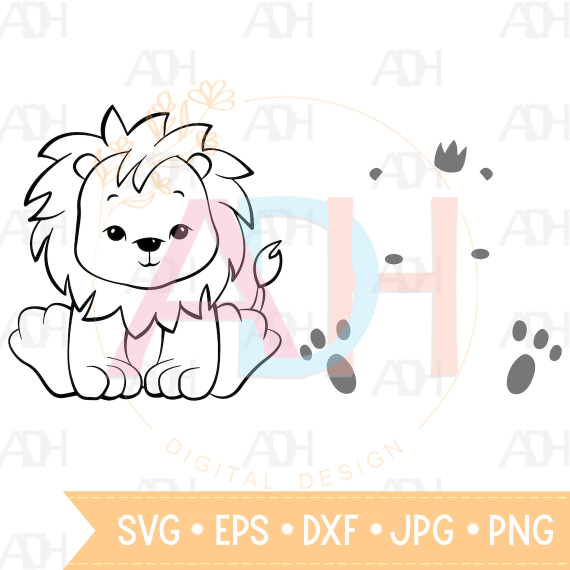 Baby Lion SVG | Cute Lion SVG | Cute Baby Lion Cut File - Etsy