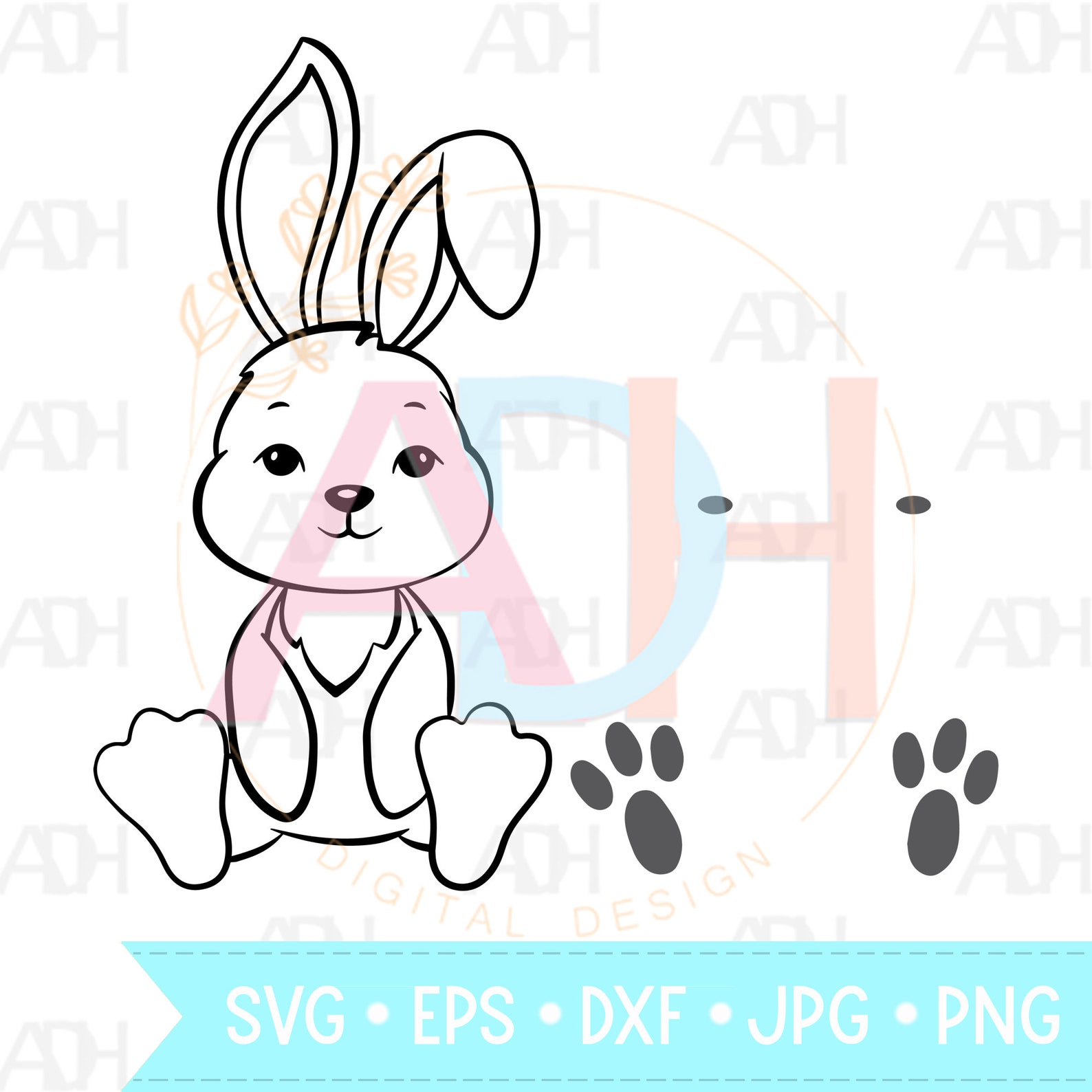 Cute Bunny SVG Cute Rabbit SVG Cute baby Bunny cut file | Etsy