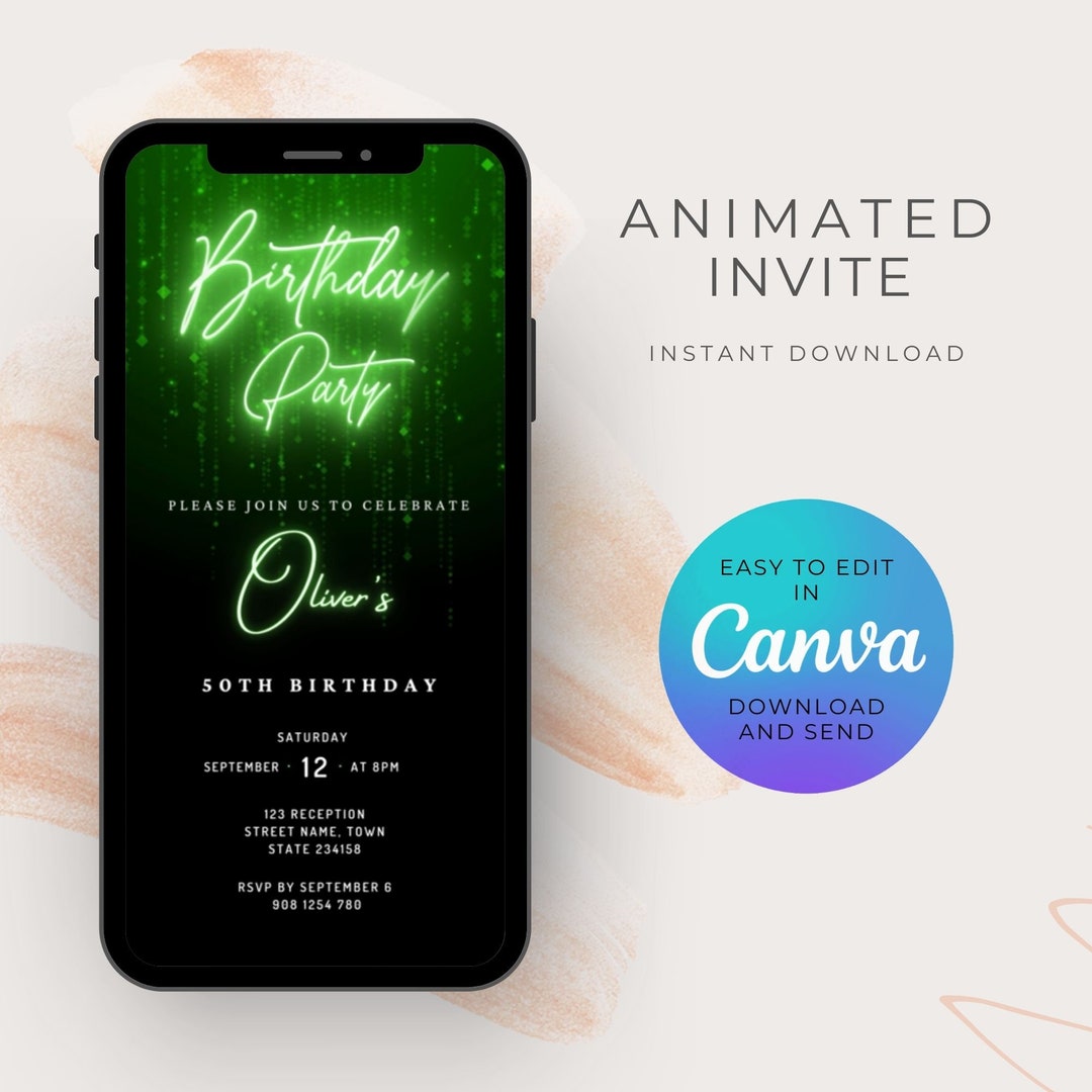 Digital Birthday Party Invitation Birthday Party Animated Invitation ...