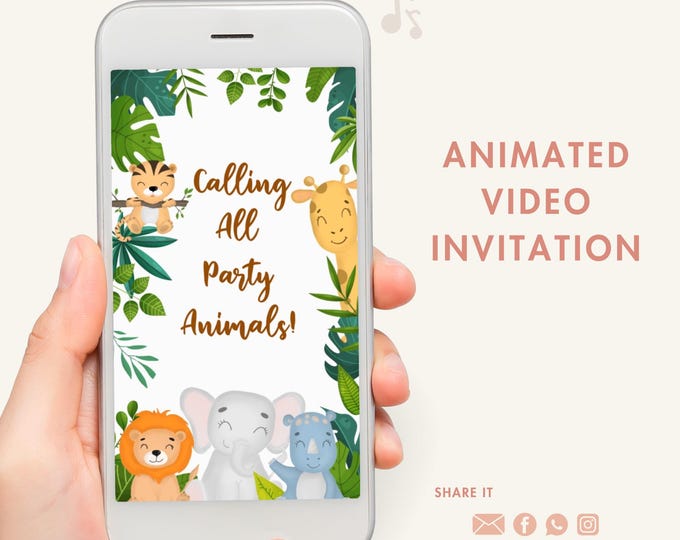 Safari Video Invitation | Safari Animated Invitation | Jungle Safari ...