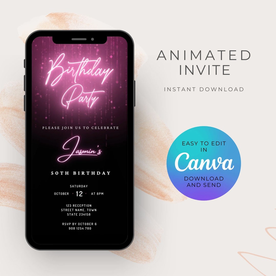 Digital Birthday Party Invitation Birthday Party Animated Invitation ...