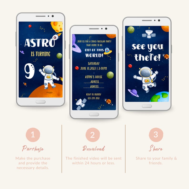 Space Video Invitation | Astronaut Animated Invitation | Space ...