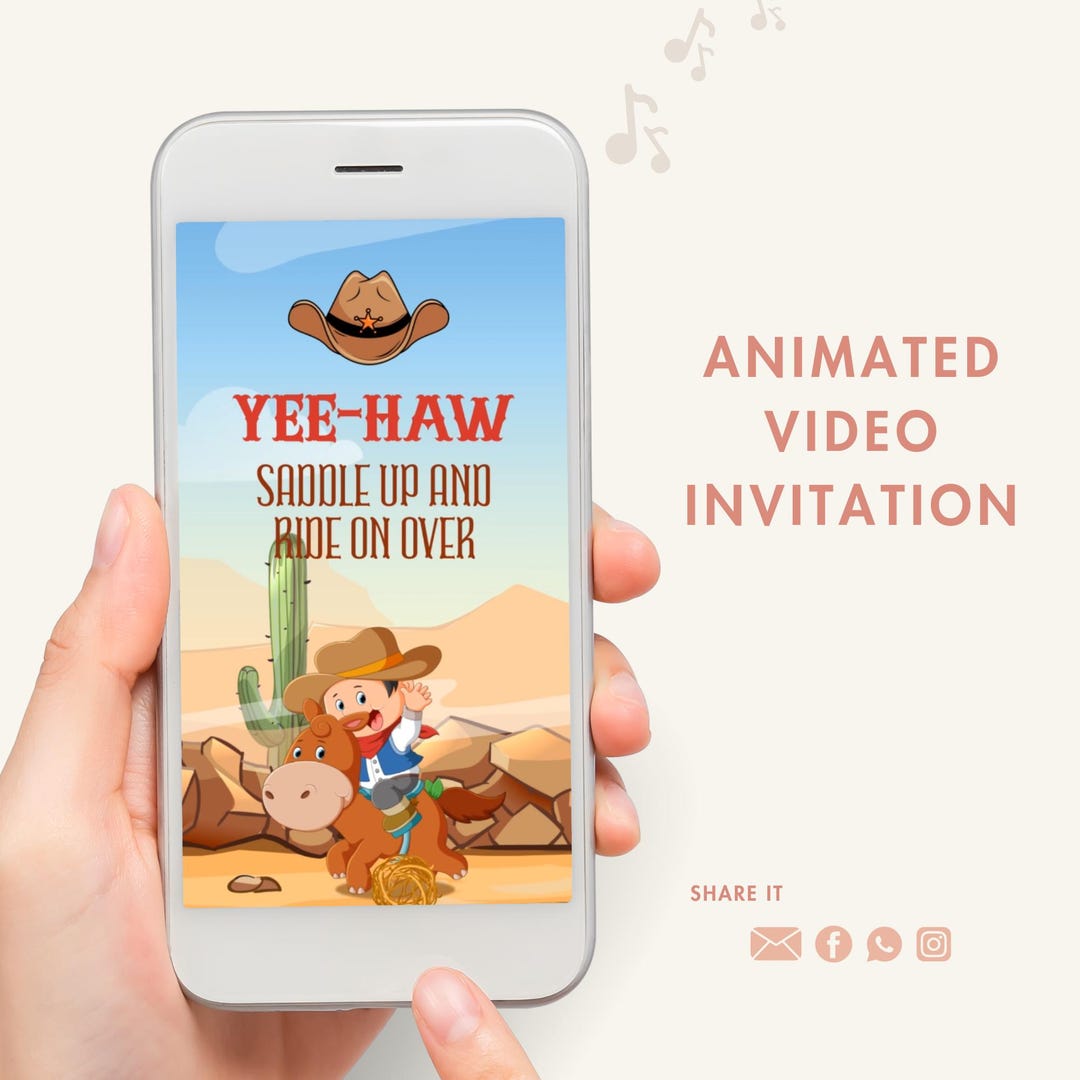 Cowboy Video Invitation Cowboy Animated Invitation Wild West