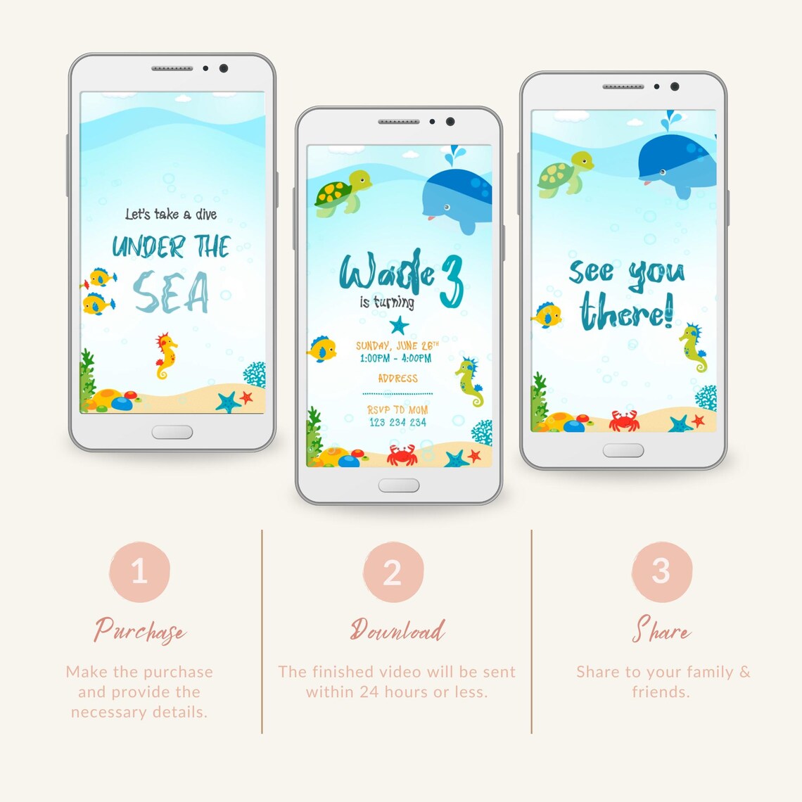 Under the Sea Video Invitation | Under the Sea Animated Invitation ...