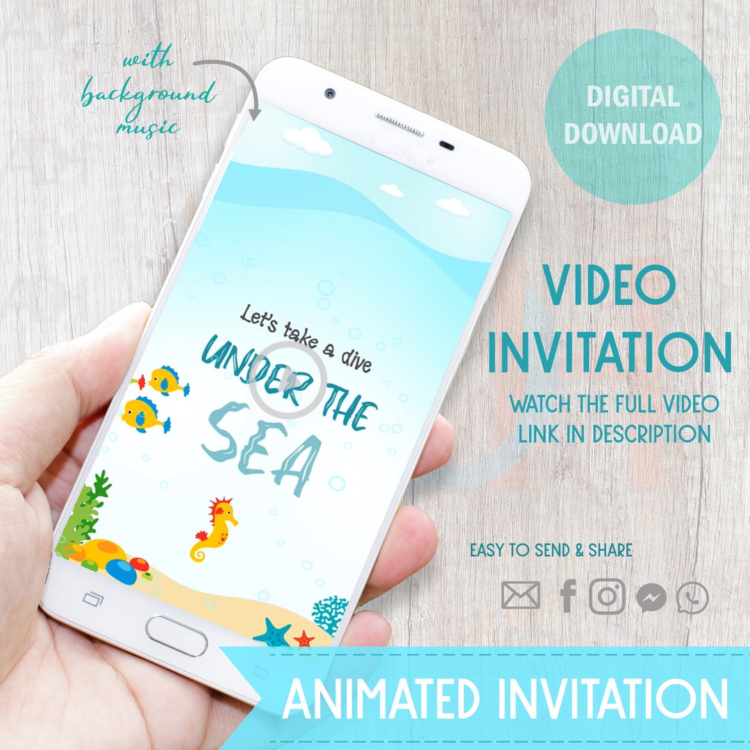 Under the Sea Video Invitation Under the Sea Animated Invitation Under ...