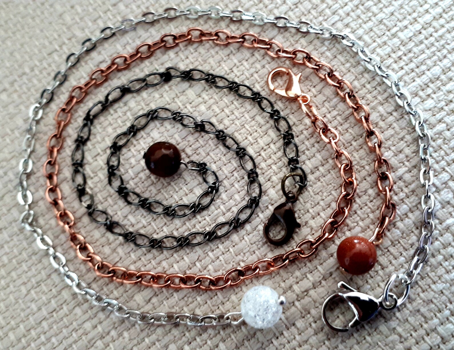 2 Pendulum 12 Inch Dowsing Chains in Silver, Copper, or Bronze With ...