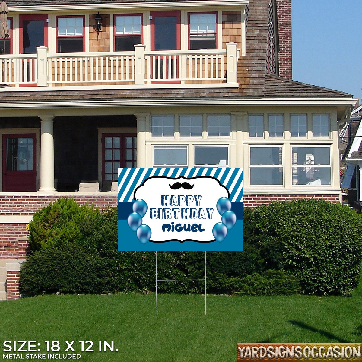 Birthday Yard Banner Personalize for Boy Birthday Yard Sign With Stakes ...