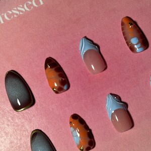 Almond Press on Nails | 3D Nails | Gel Nails | Blooming Nails | Trendy ...