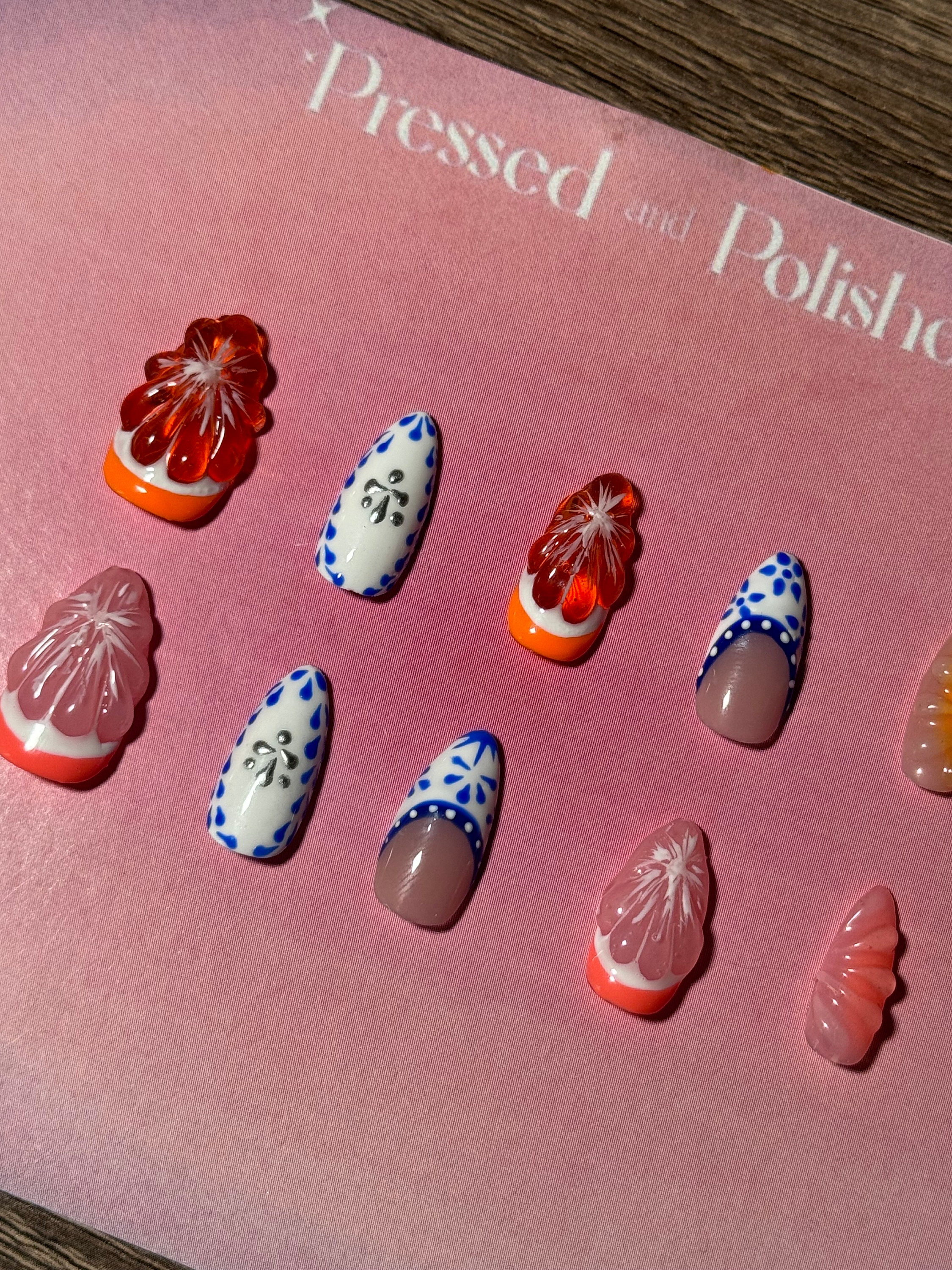 Almond Press on Nails | 3D Nails | Fruit Nails | Clase Azul Nails ...