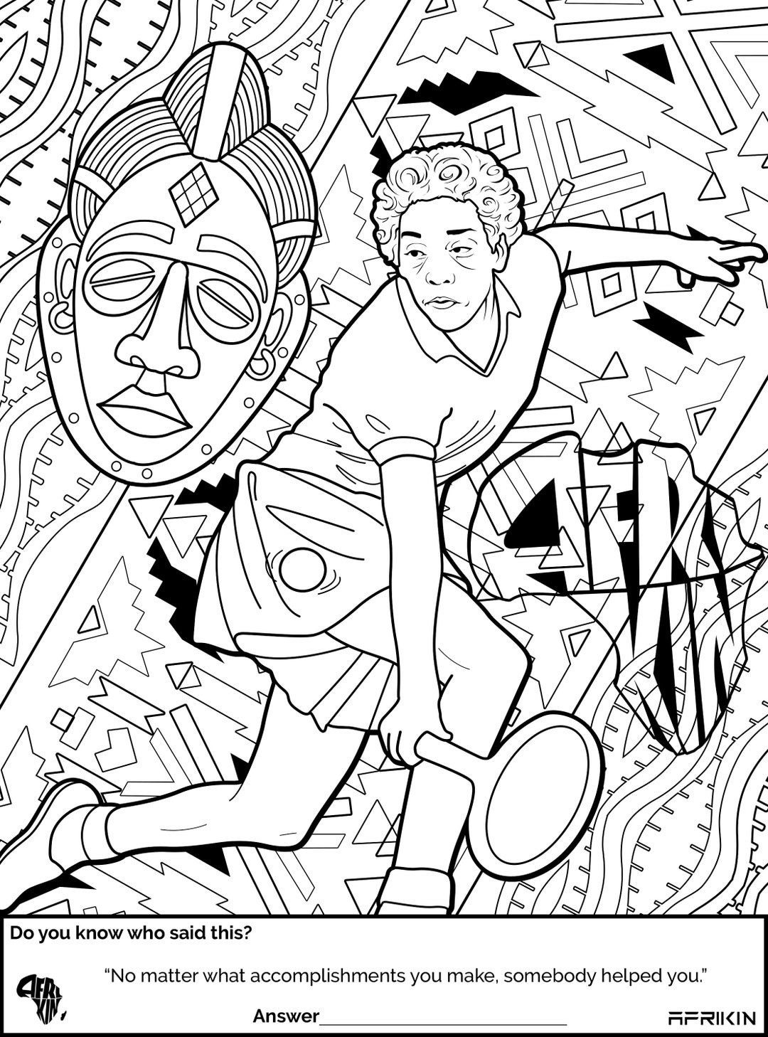 Adult Coloring Page (instant Download), Printable Black African Icons ...
