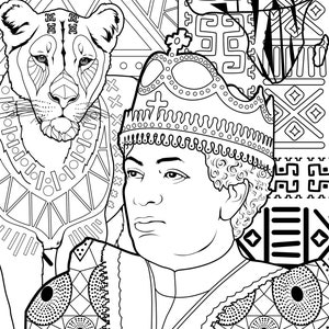 Adult Coloring Page (instant Download), Printable Black African Icons ...