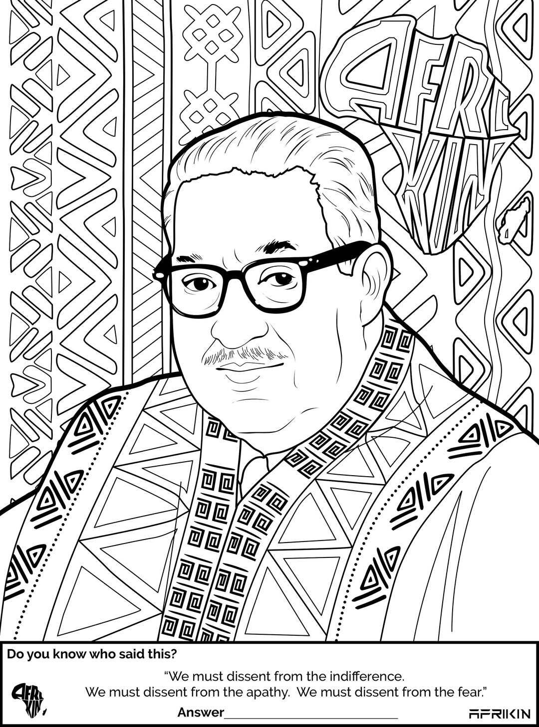 Adult Coloring Page (instant Download), Printable Black African Icons ...