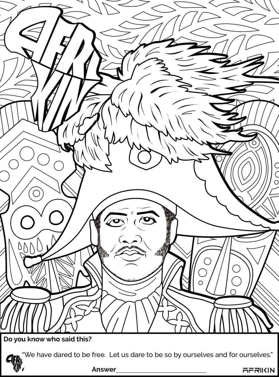 Adult Coloring Page (instant Download), Printable Black African Icons ...