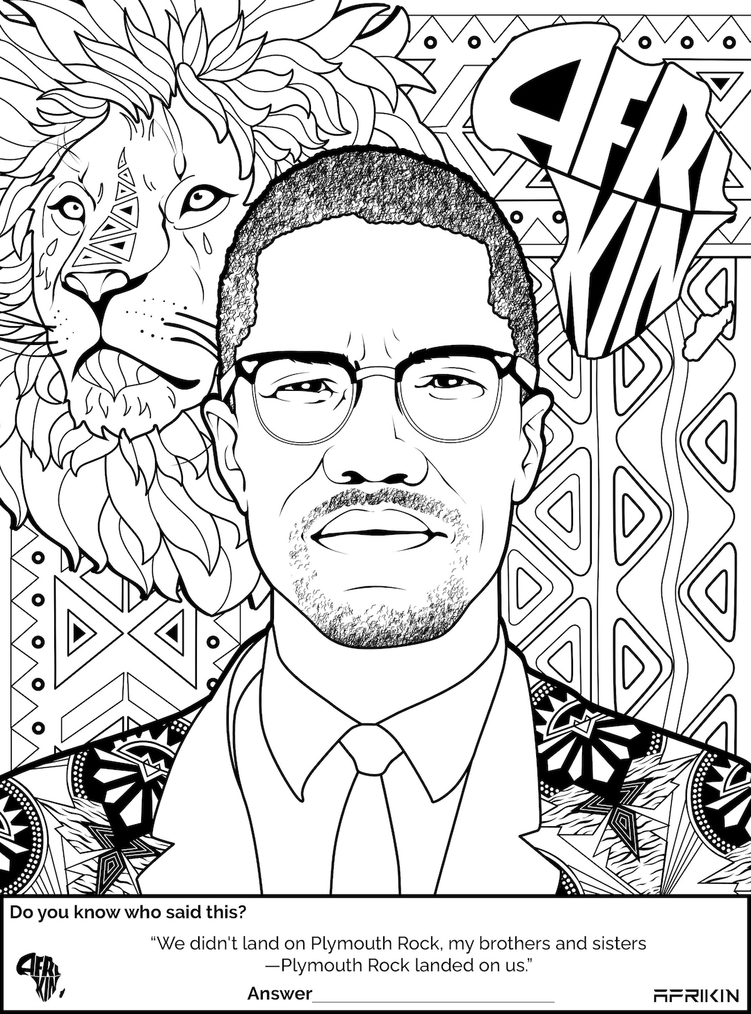 Adult Coloring Page (instant Download), Printable Black African Icons ...