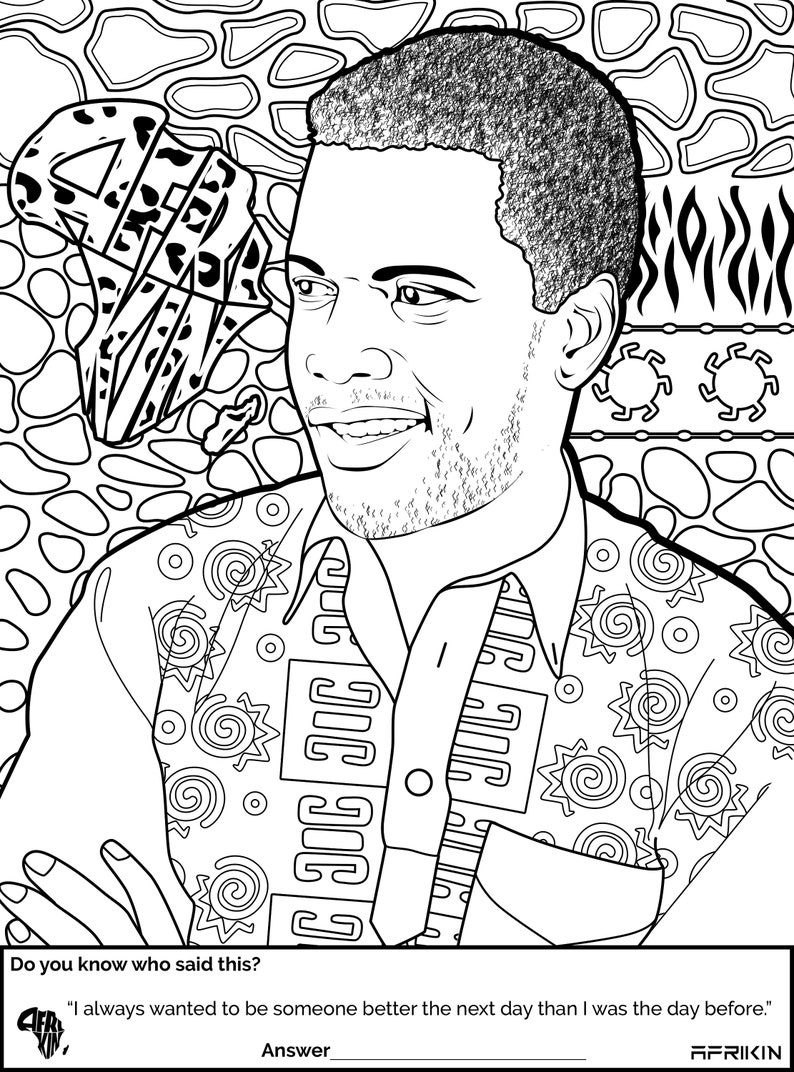 Adult Coloring Page (instant Download), Printable Black African Icons ...