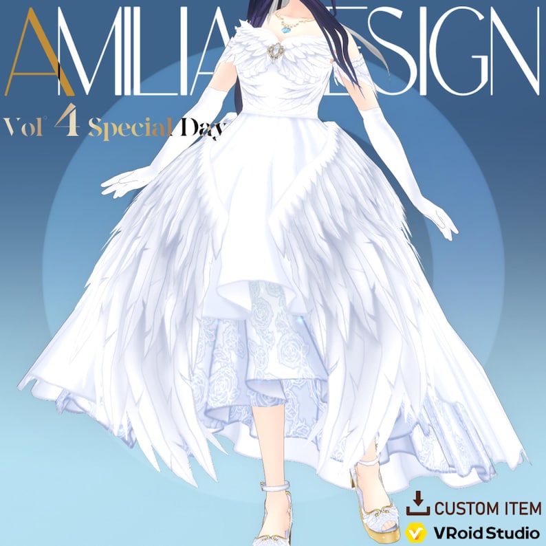 Vroid Outfit Set of WHITE SWAN Dress [vroid Stable Ver.] Custom Items ...