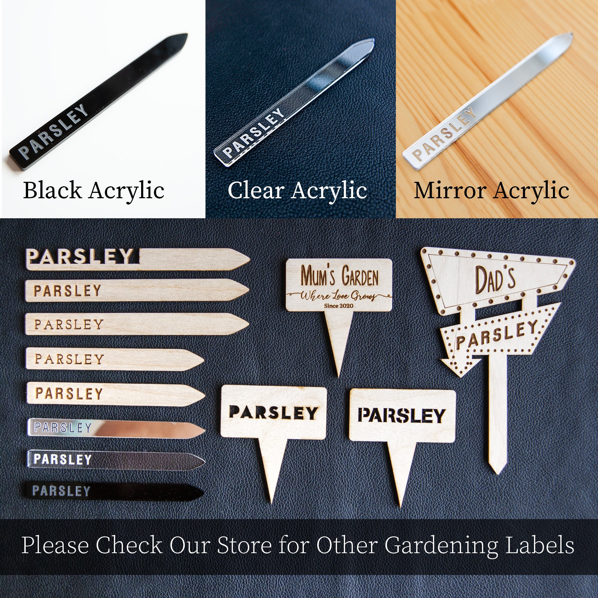 Wooden Plant Sign Retro Sign Garden Sign Herb Garden Marker - Etsy