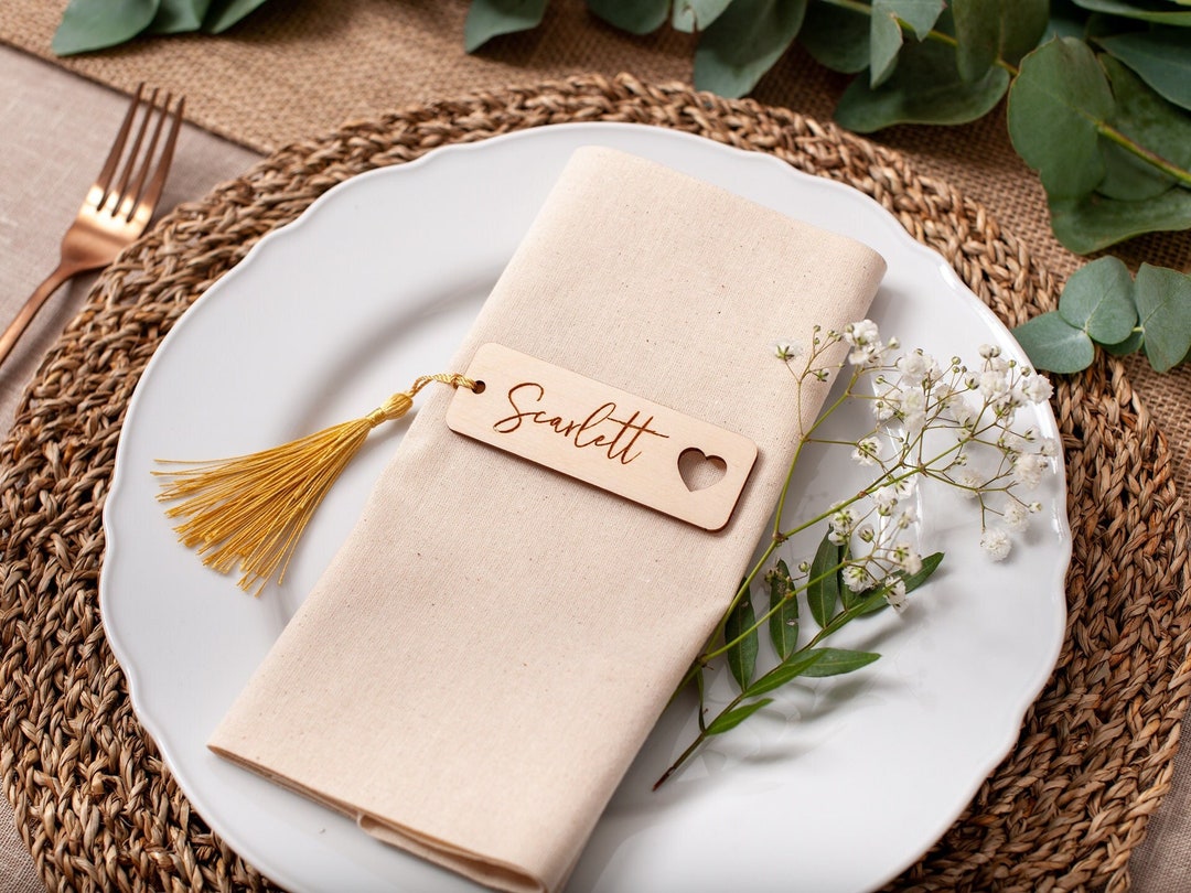 Personalised Wooden Place Names, Wedding Table Place Setting, Rustic ...