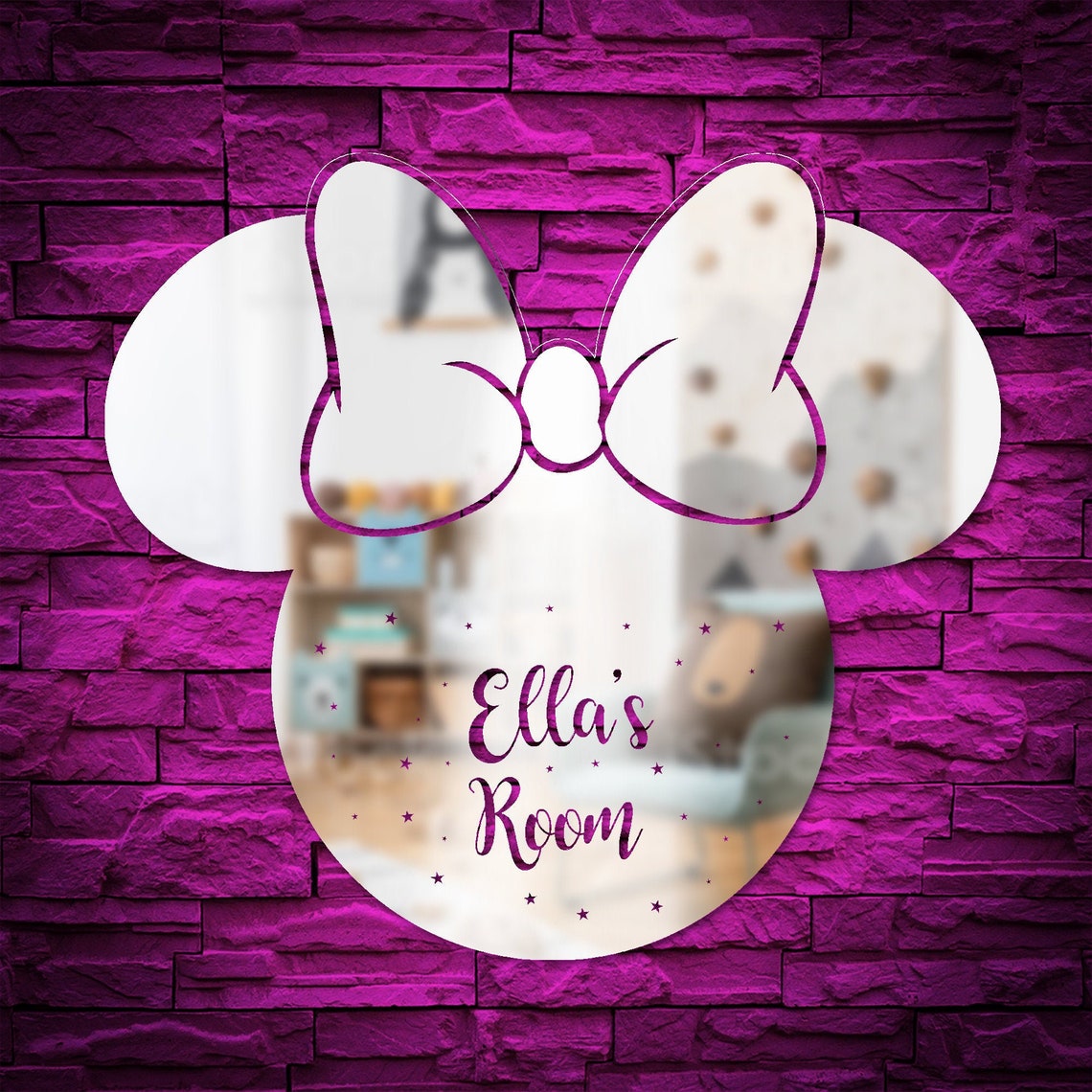 Personalized Minnie Mouse Mirror: Acrylic Nursery Wall Decor - Etsy