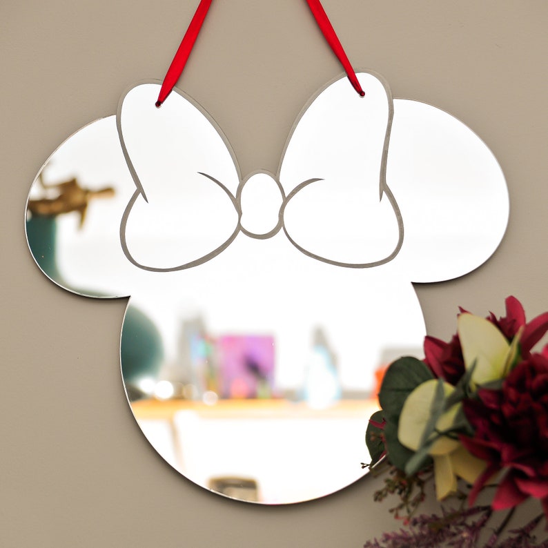 Minnie Mouse Inspired Cute Mouse Head Acrylic Mirror With | Etsy