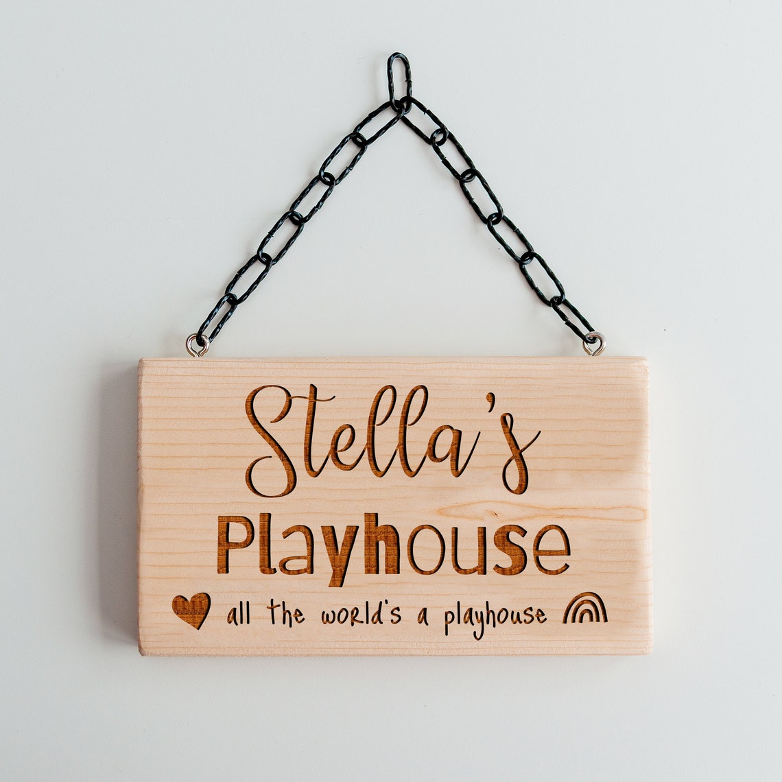 Personalised Playhouse Sign Wooden Sign With Steel Hanging - Etsy UK