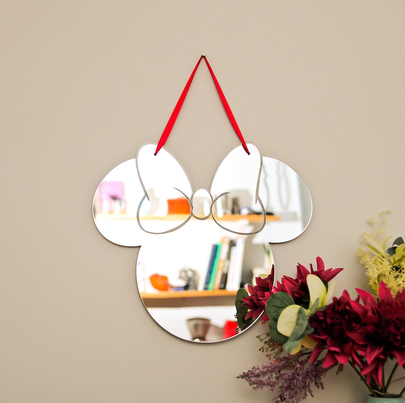 Minnie Mouse Inspired Cute Mouse Head Acrylic Mirror With | Etsy