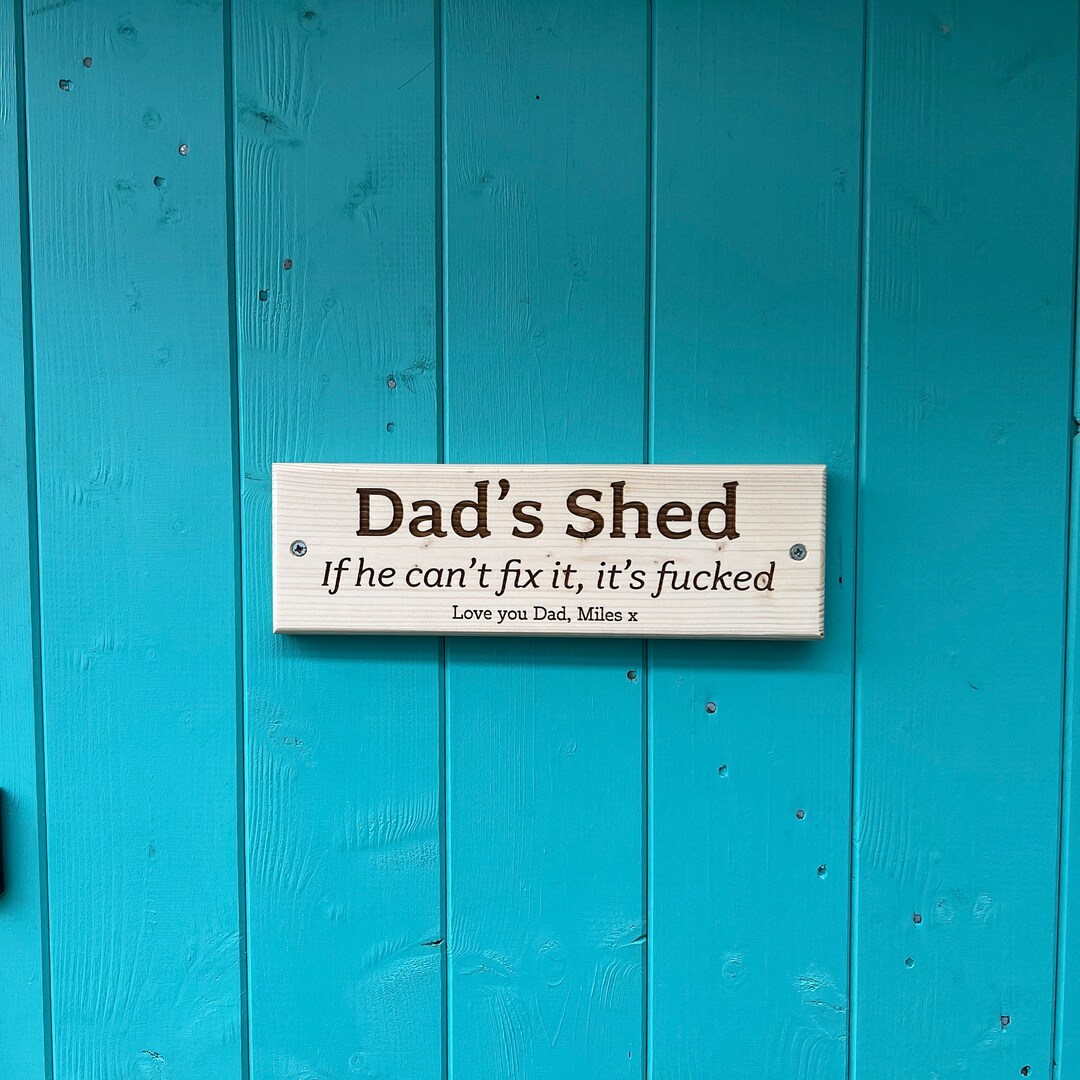 Dad's Shed Sign, Solid Wood, Fathers Day Gift, Father's Day Gift ...