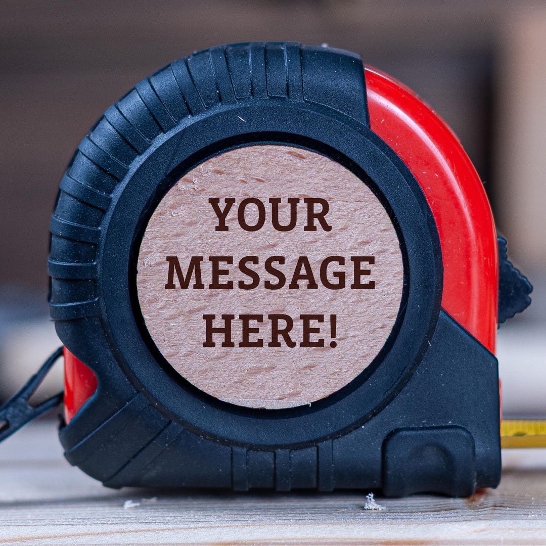 Engraved Tape Measure With Custom Text - Personalised Hand Tool Gift ...