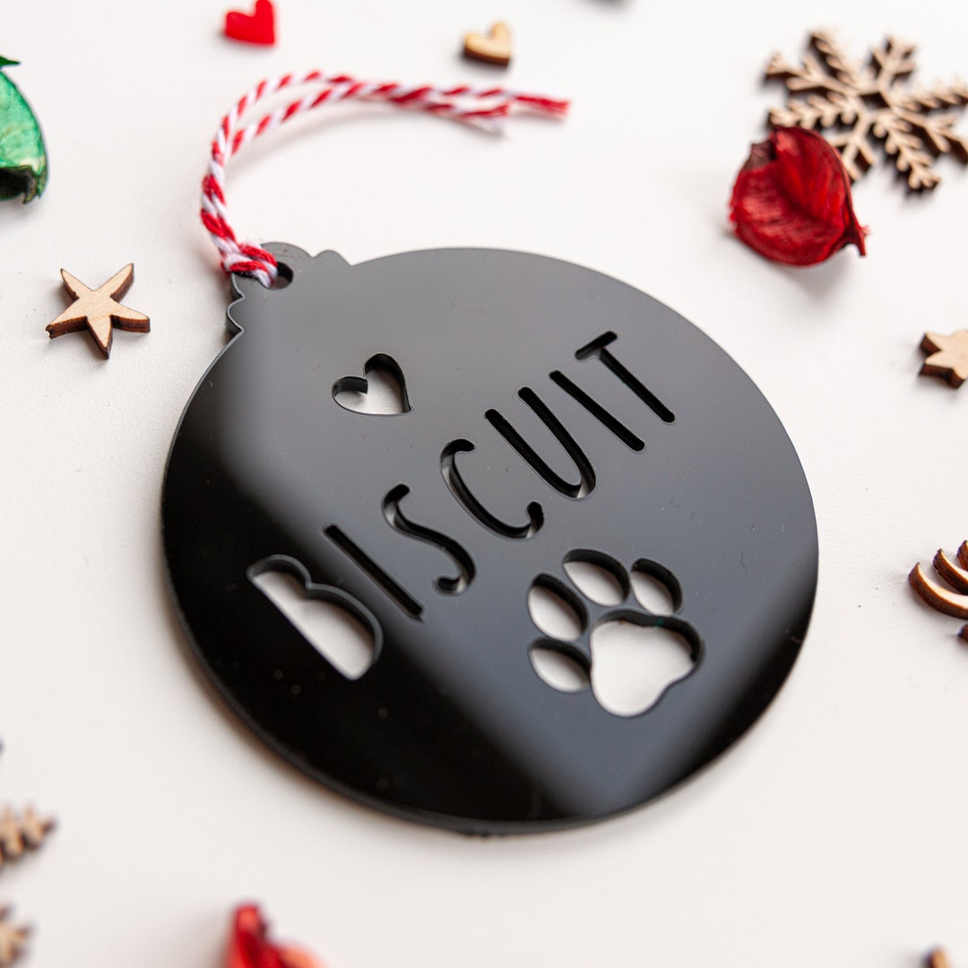 Personalised Pet Christmas Bauble: Dog Paw Ornament - Etsy UK