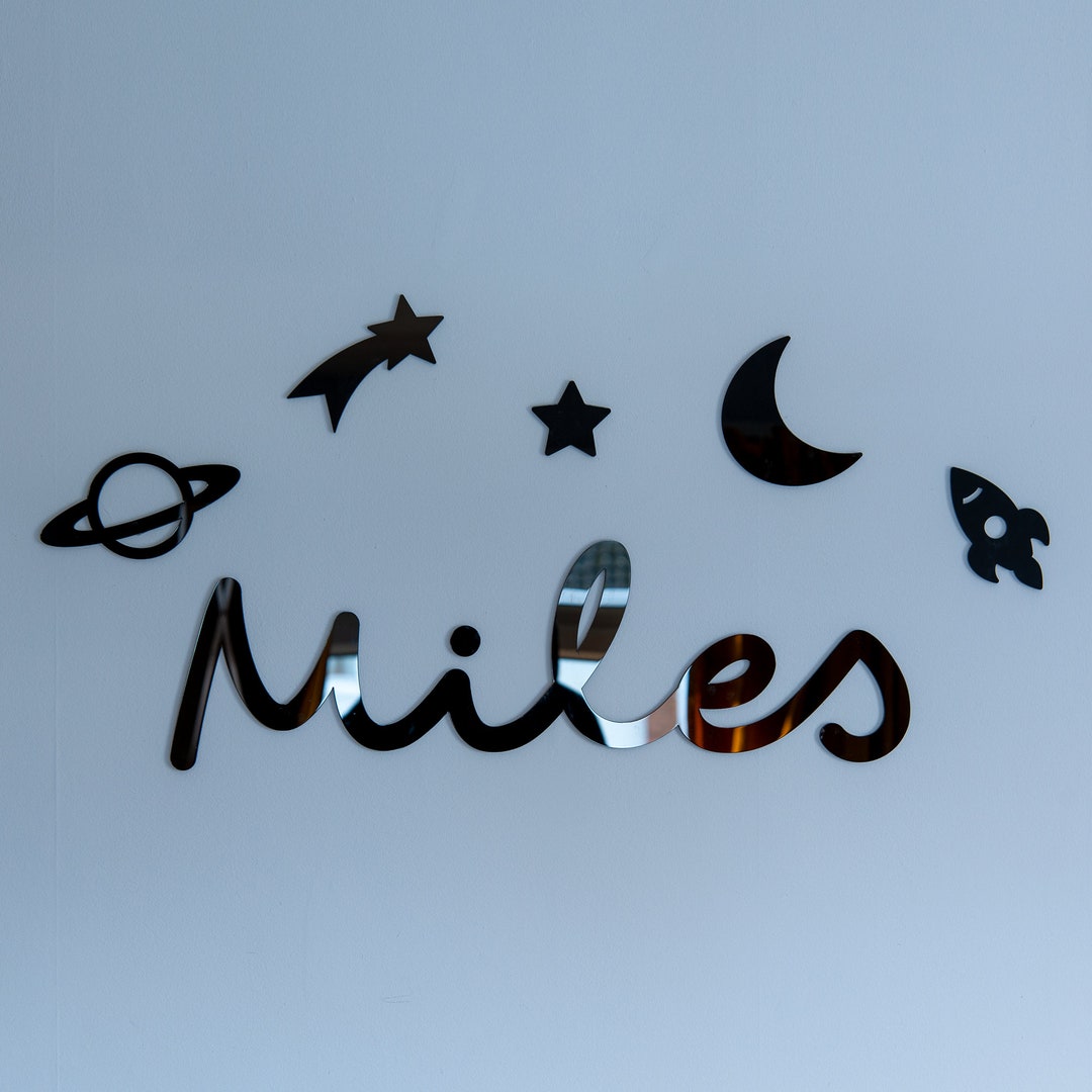 Space Themed Acrylic Name Sign: Custom Nursery Decor - Etsy