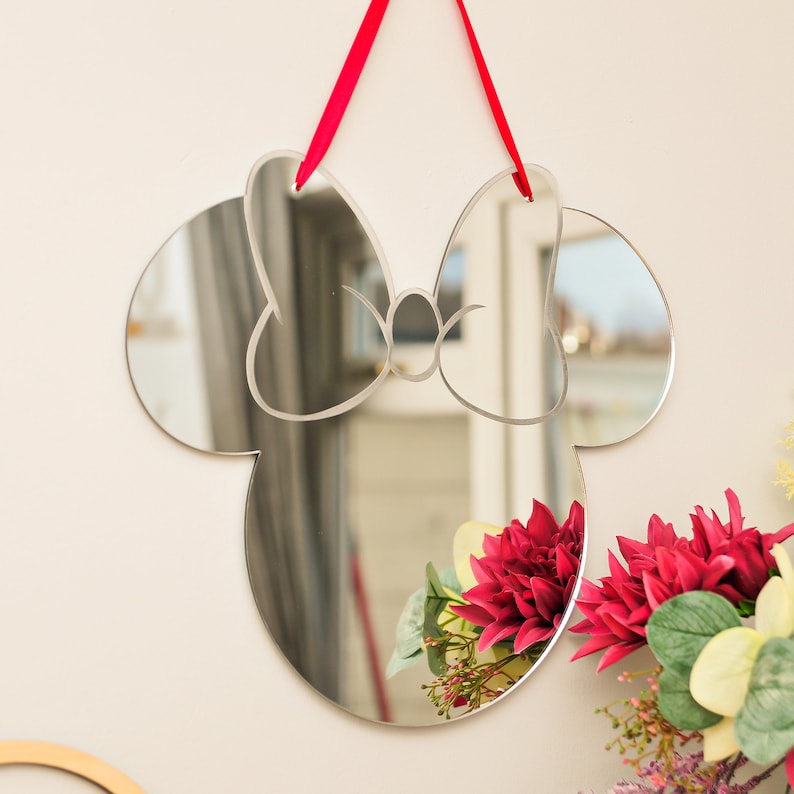 Minnie Mouse Inspired Cute Mouse Head Acrylic Mirror With | Etsy