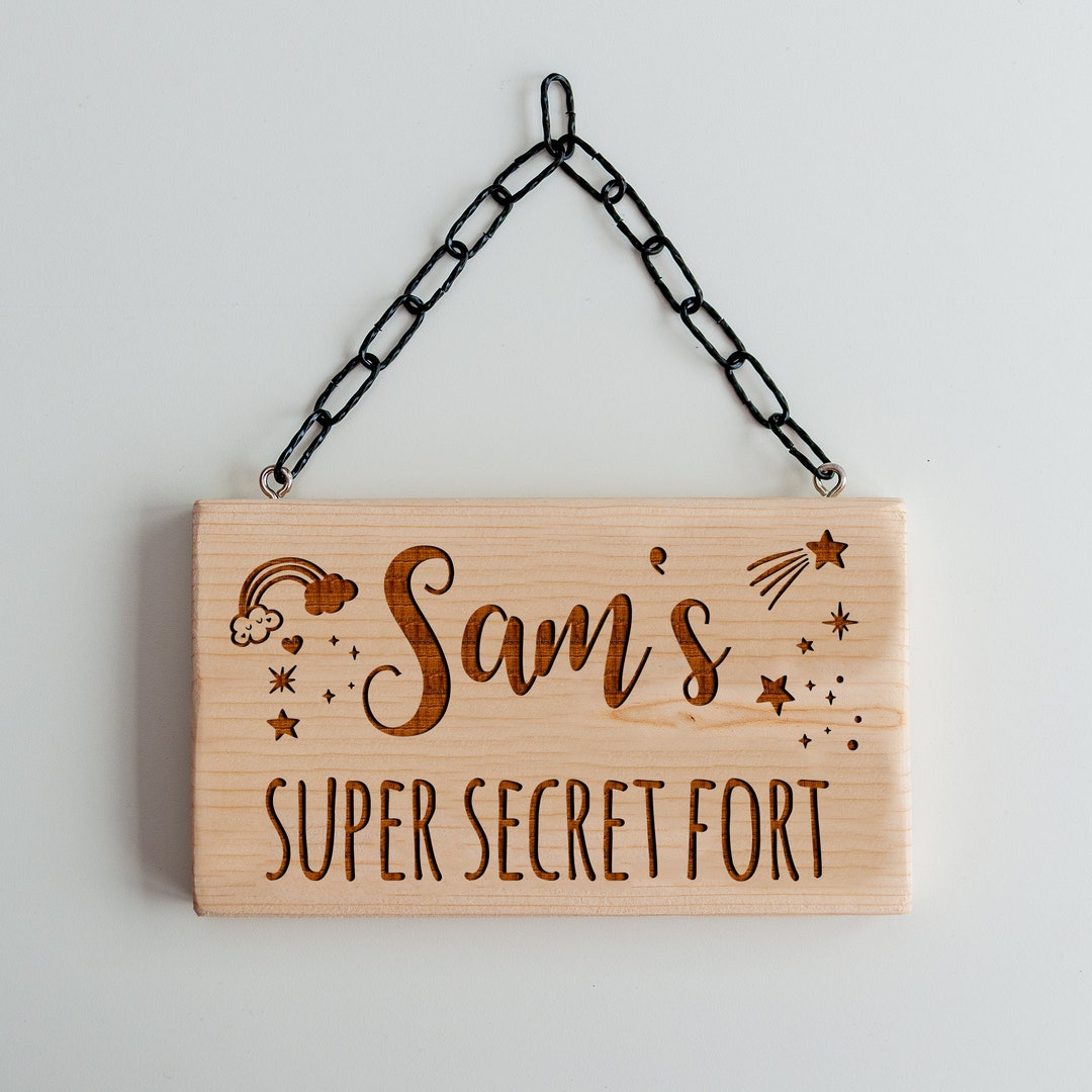 Personalised Playhouse Sign, Wooden Sign With Steel Hanging Chain, Room ...