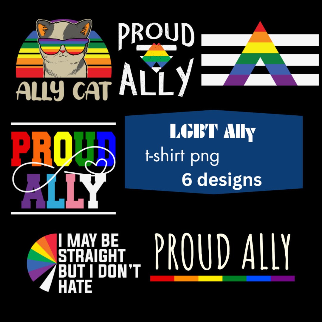 LGBT Ally Flag Bundle, Pride Gay Ally T-shirt PNG Instant Digitial ...