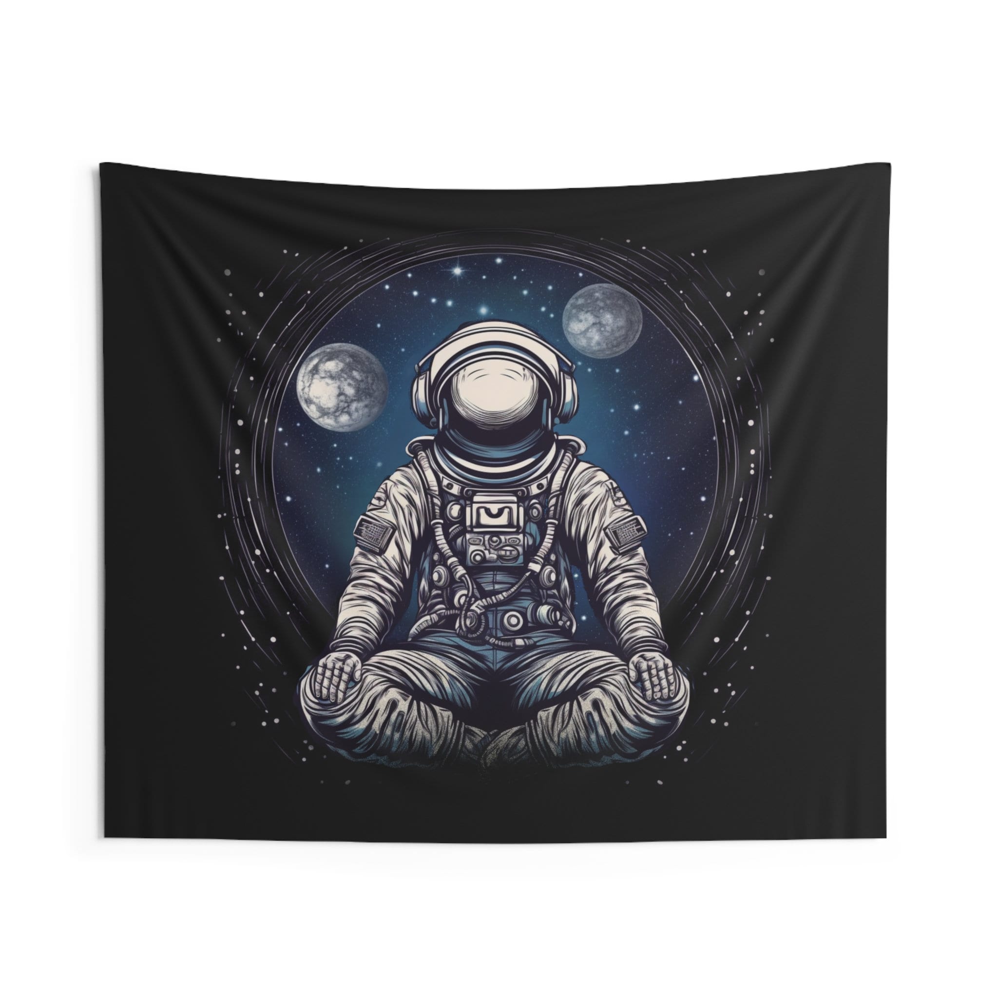 Astronaut Meditation in Space Wall Tapestry, Cosmic Yoga Galaxy Home ...
