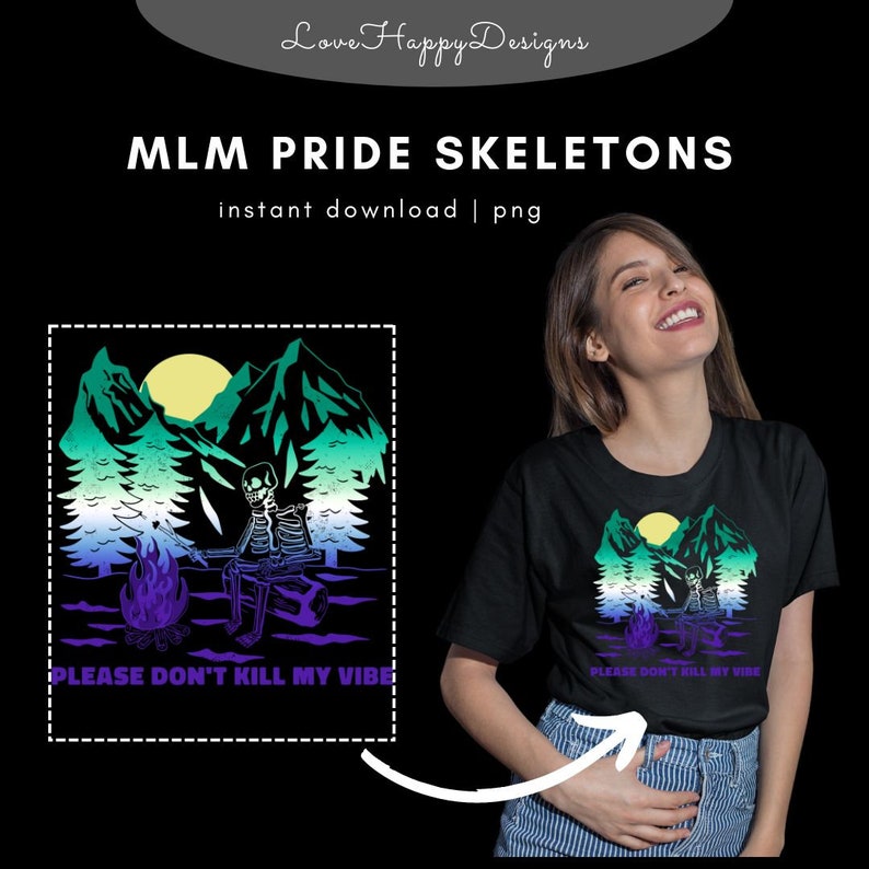 MLM Skeletons PNG MLM Gay Pride Flag Shirt Instant Digital Download - Etsy