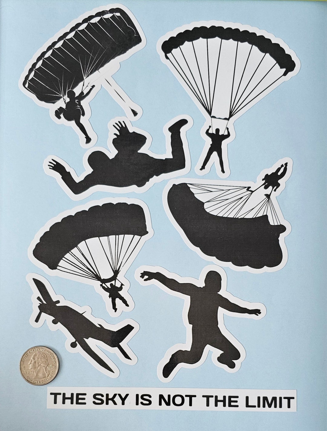 Skydive Stickers Set of 7 - Etsy