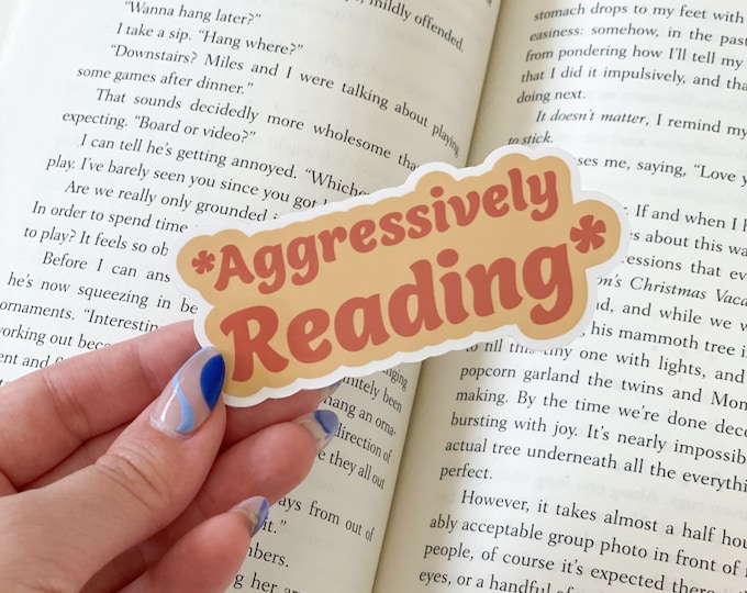 Aggressively Reading Book Stickers I Love Books Sticker Gifts for ...