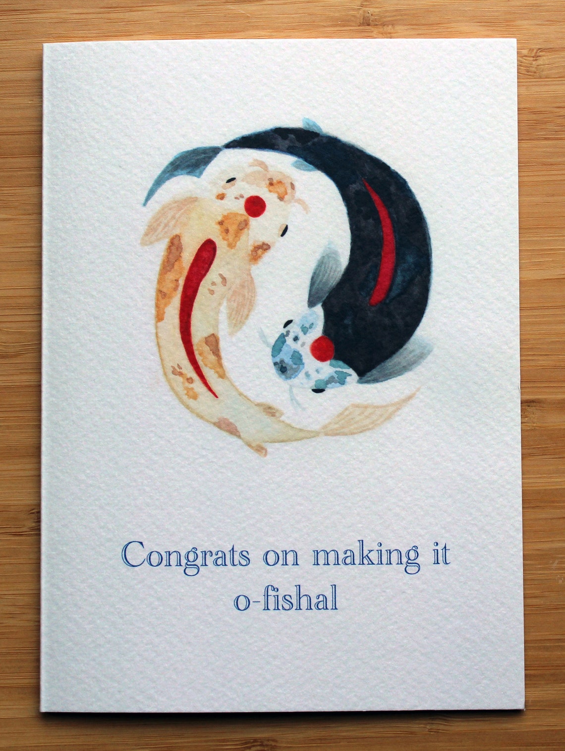 Pun Greeting Card- Congrats on Making It O-fishal - Etsy