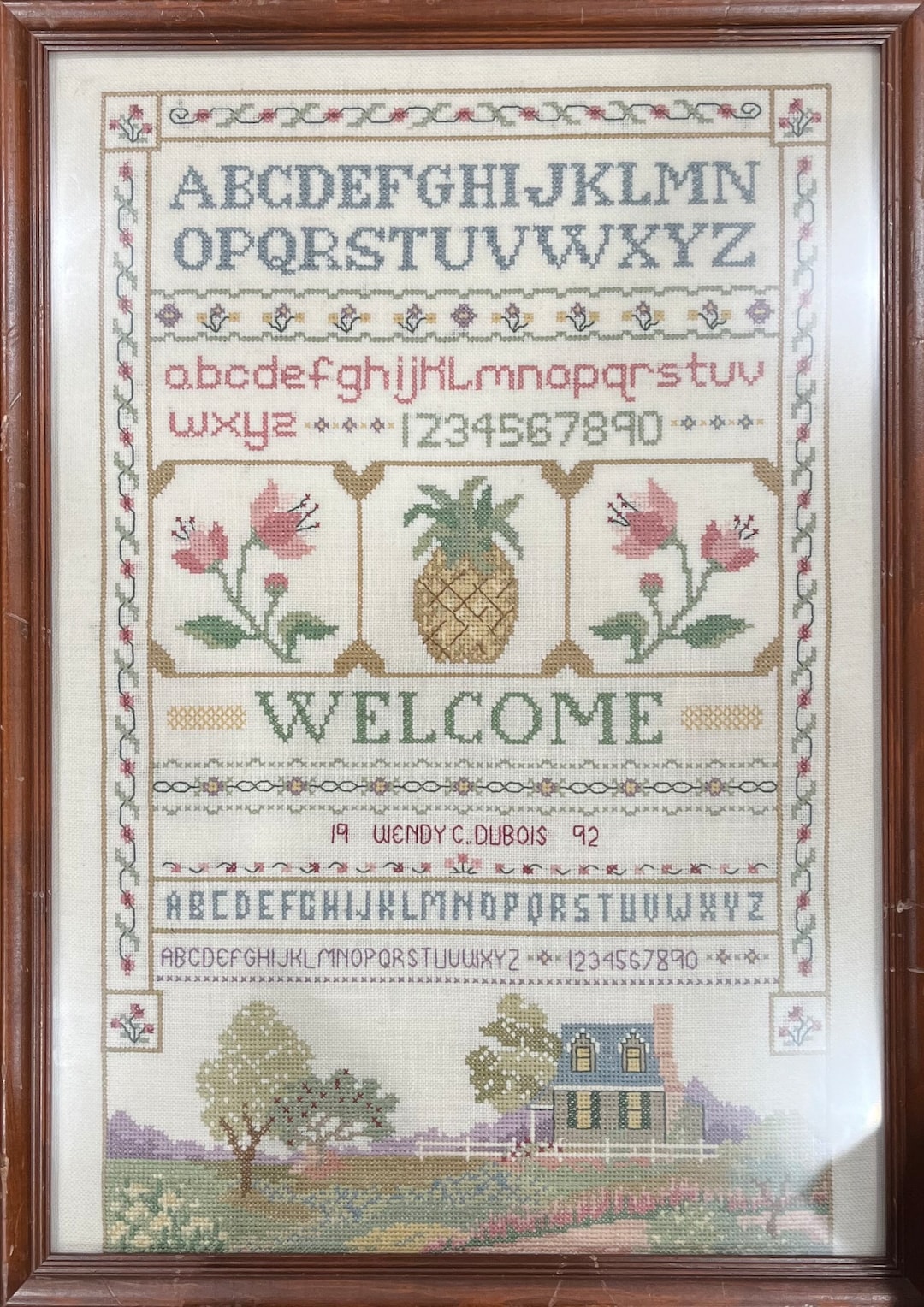 WELCOME SAMPLER Counted Cross Stitch Pattern Chart 1986 Graphs Barbara ...