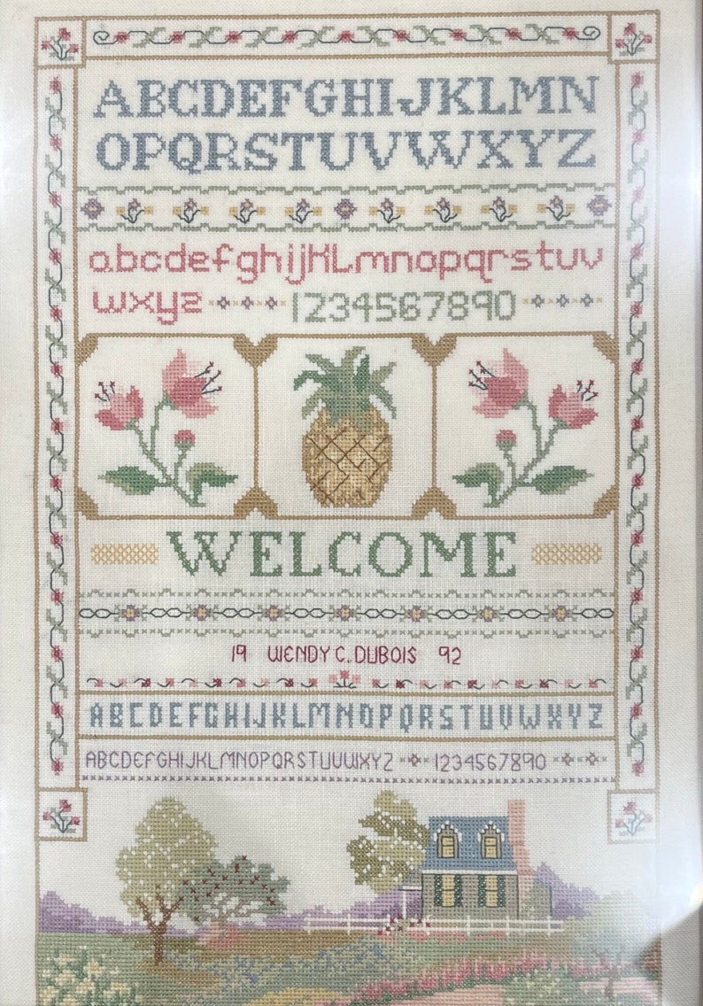 WELCOME SAMPLER Counted Cross Stitch Pattern Chart 1986 Graphs Barbara ...