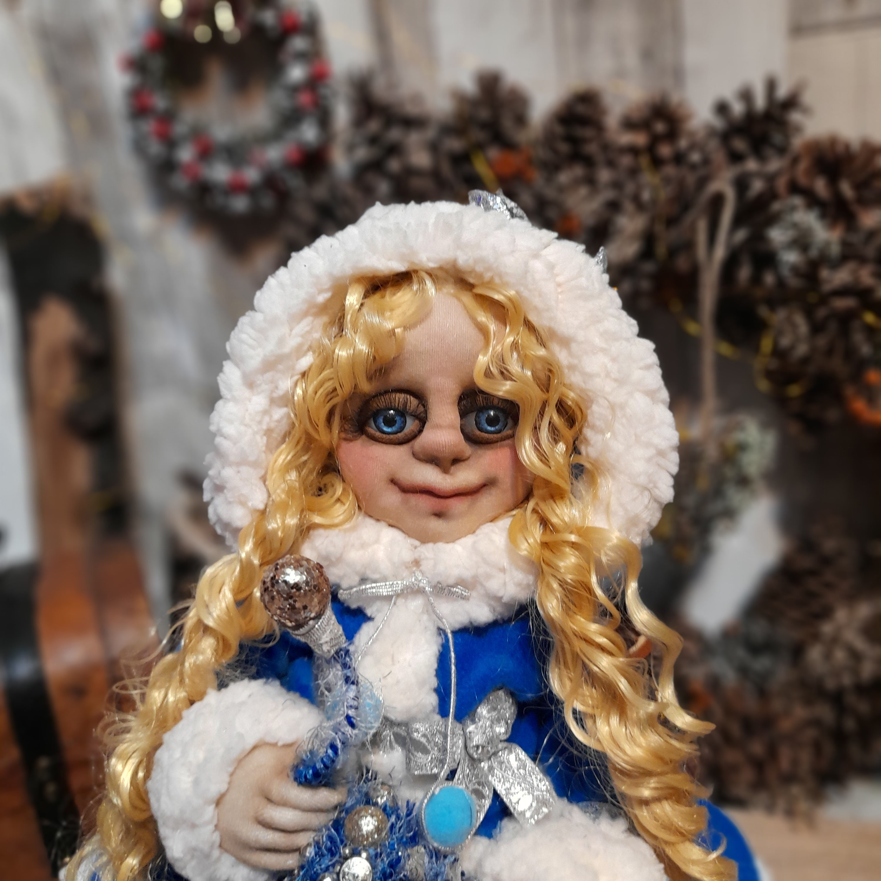 Christmas Snow Girl Textile Doll Doll Winter Doll With Christmas Tree ...