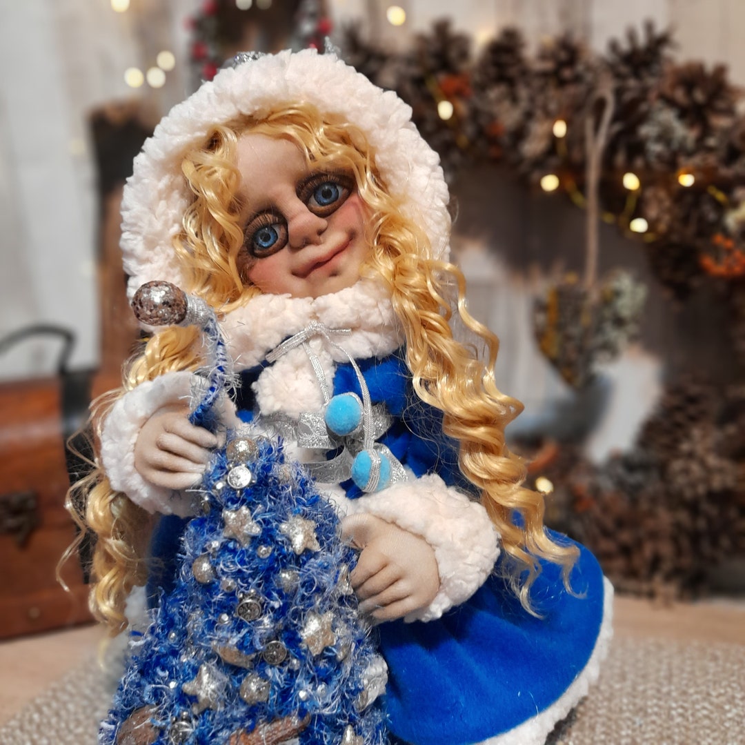 Christmas Snow Girl Textile Doll Doll Winter Doll With Christmas Tree ...