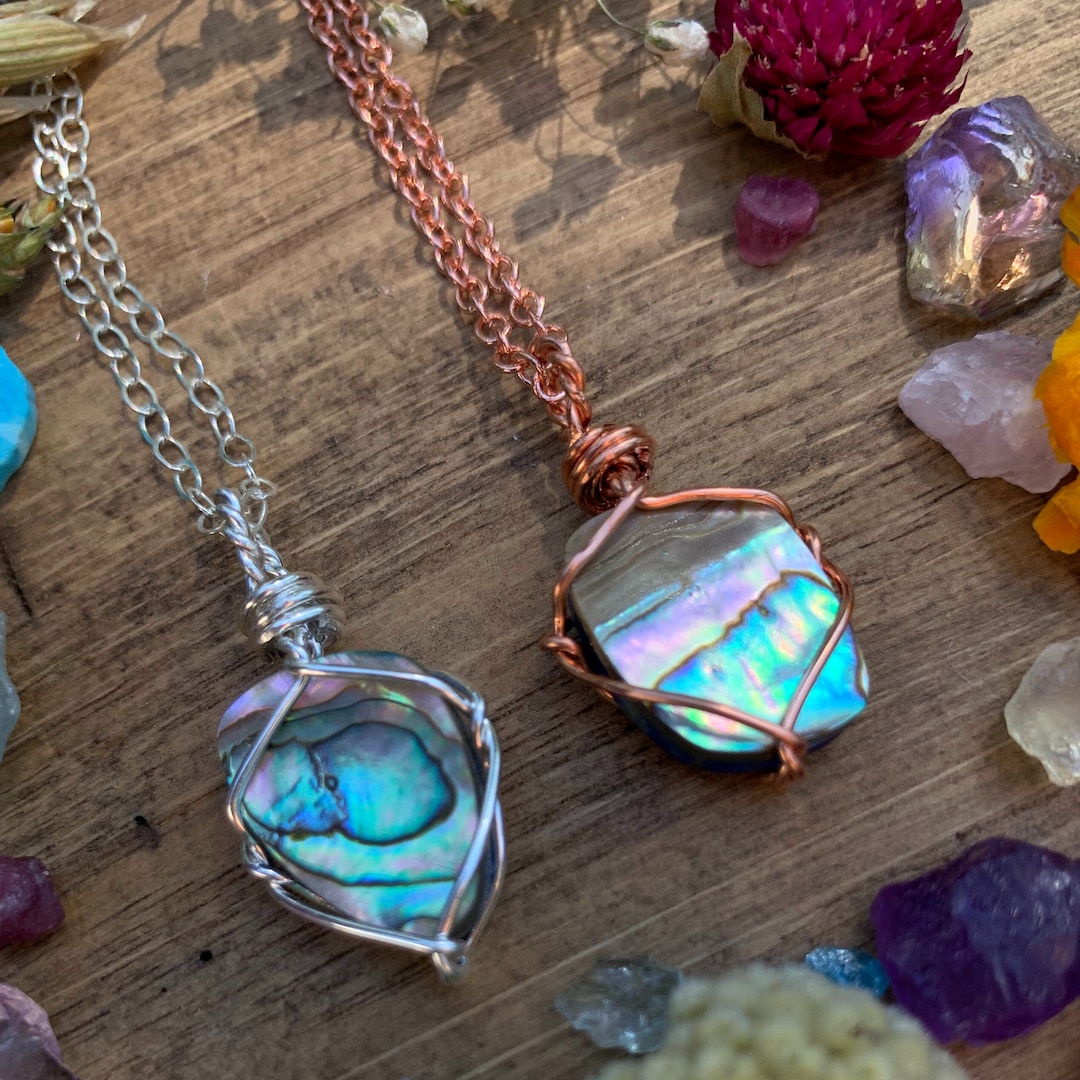 Abalone Shell Lapis Lazuli Doublet Crystal Pendant, Raw Lapis Lazuli ...