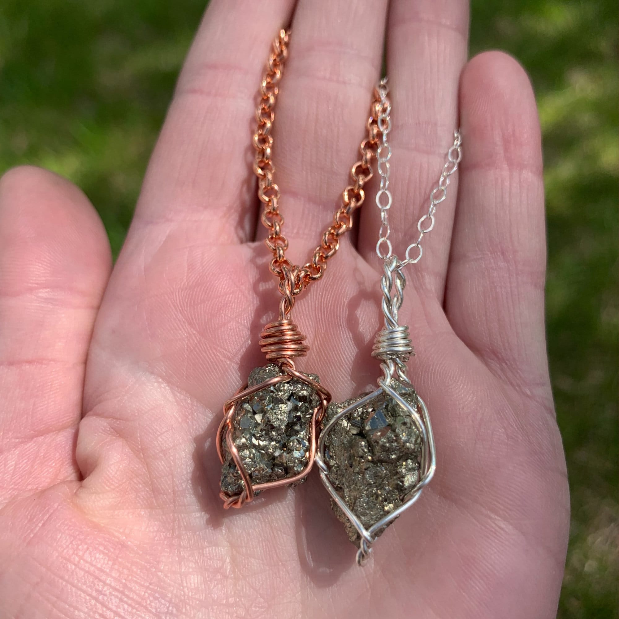 Small Pyrite Crystal Necklace pyrite pendant handmade | Etsy