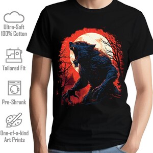 Full Moon Werewolf Mens Graphic Tee Premium Short Sleeve - Etsy