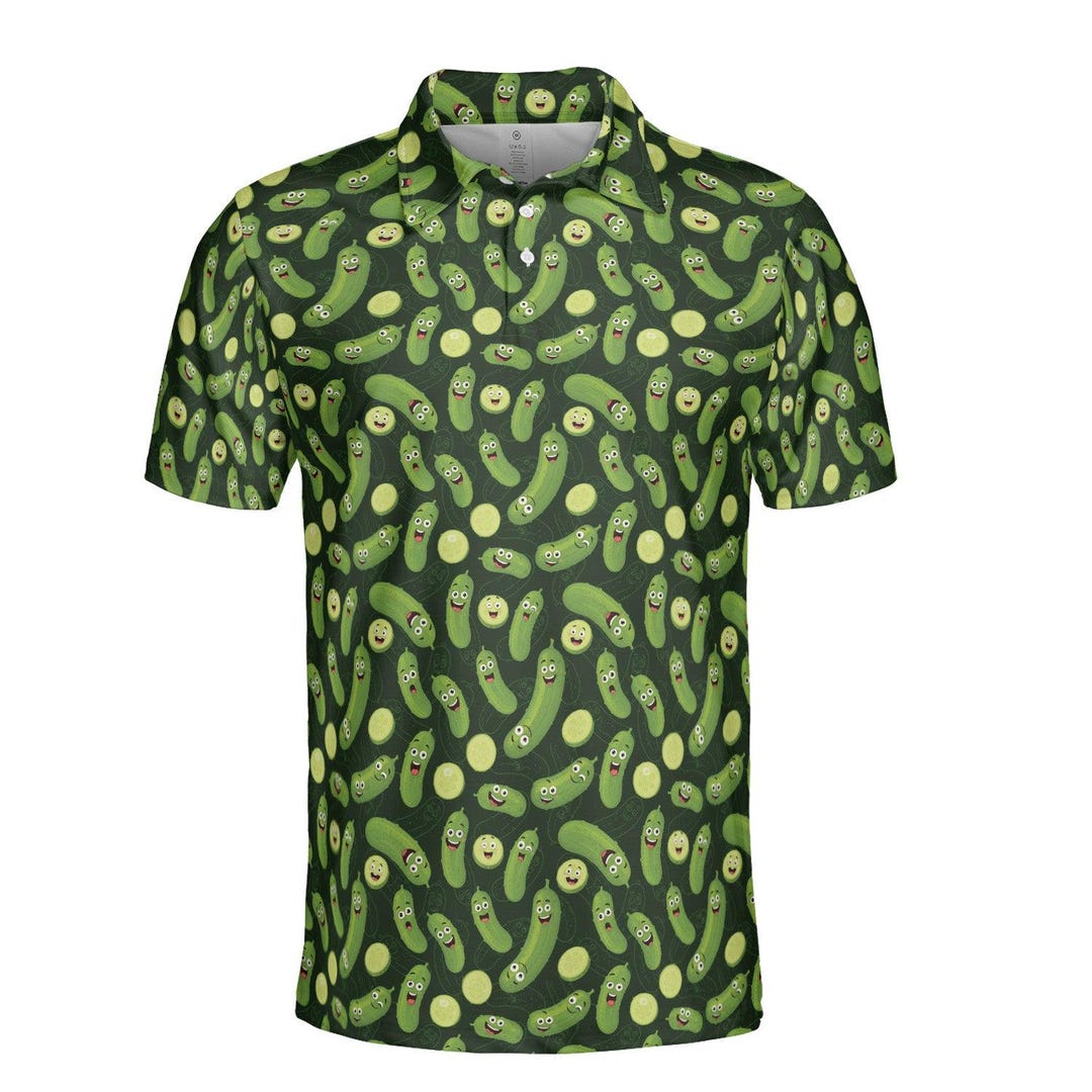 Funny Pickles Mens Golf Polo Shirt: Short Sleeve Moisture Wicking ...