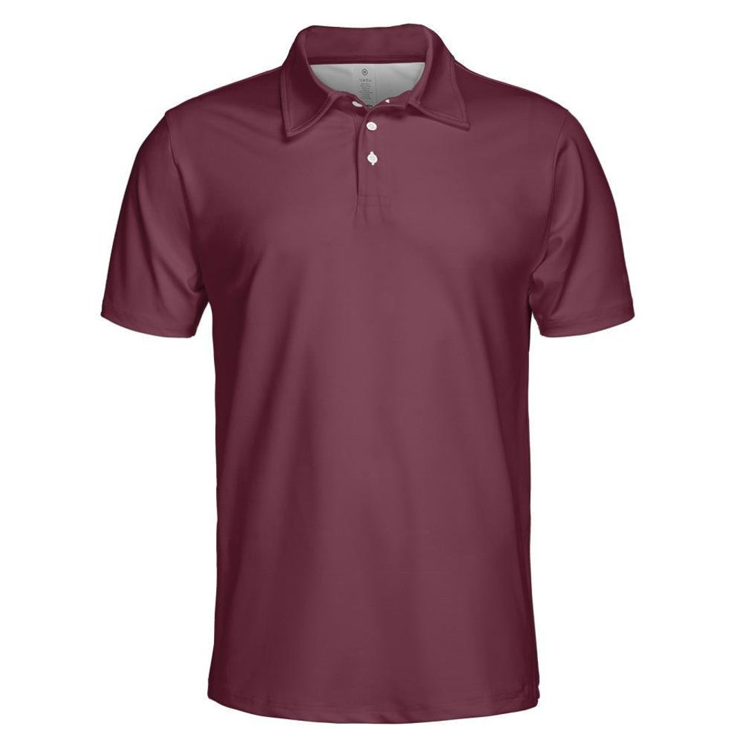 Maroon Polo Shirts for Men Moisture Wicking Short Sleeve Golf Shirt ...