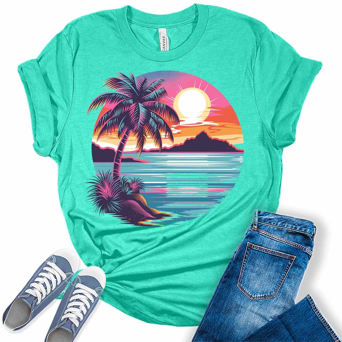 Retro Vintage Beach Summer Womens Graphic Tees, Gifts for Her, Trendy ...